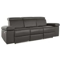 3-Sitzer Home Affaire "Kilado", braun, B:229cm H:98cm T:99cm, Sofas, mit 2x Relaxfunktion, verstellbarer Armlehne, Kopfteilverstellung