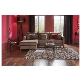 Ecksofa Home Affaire "Renesse L-Form", grau (taupe), B:234cm H:90cm T:160cm, Samtvelours 100% Polyester;Luxus-Microfaser ALTARA NUBUCK (100% Polyester), Sofas, Ecksofa, lose Kissen, Keder an Sitzkissen