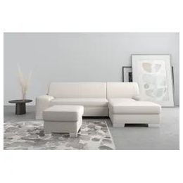 Ecksofa DOMO collection "Anzio L-Form, whlw. Bettfunktion, Federkern, hochwertig, Breite 271 cm", beige (creme), B:271cm H:85cm T:160cm, Sofas, Ecksofa, Mit Bettfunktion, Recamiere rechts, Chenille-Struktur, creme