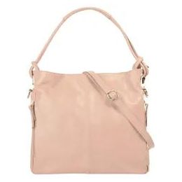 Shopper Samantha Look, Damen, Gr. B/H/T: 31cm x 25cm x 10cm onesize, rosa, Leder, leicht gl&auml;nzend, unifarben, Taschen Shopper, echt Leder, Made in Italy