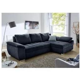 Jockenh&ouml;fer Ecksofa JOCKENH&Ouml;FER GRUPPE "Alster L-Form, B: 268 cm", blau (dunkel blau), B:268cm H:76cm T:161cm, Sofas, Ecksofa, mit Bettfunktion, Bettkasten & Zierkissen