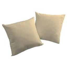 Dekokissen WIRTH "FIONA" Gr. 1, beige (beige, unifarben), B:40cm L:40cm, Kunstfaser, Polyester, Dekokissen_Sitzkissen_Kissenh&uuml;llen, Kissenh&uuml;lle ohne F&uuml;llung, 2 St&uuml;ck