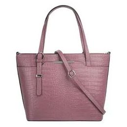 Henkeltasche CLUTY, Damen, Gr. B/H/T: 35cm x 28cm x 12cm onesize, rosa (alt, rosa), Leder, Reptilienpr&auml;gung, Taschen, echt Leder, Made in Italy