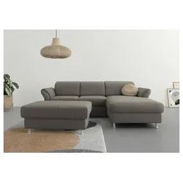 Sit & More Ecksofa SIT & MORE "Apulia L-Form", braun (schlamm), B:250cm H:78cm T:185cm, Webstoff (100% Polyester);Struktur weich (90% Polyester, 10% Polyamid);Luxus-Microfaser Euphoria (100% Polyester);Samtoptik (100% Polyester), Sofas, Ecksofa, wahlweise Bettfunktion, Bettkasten und Kopf- und Armteilverstellung