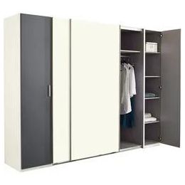 Schwebet&uuml;renschrank wimex "Lotto", wei&szlig; (wei&szlig;, graphit), B:315cm H:210cm T:65cm, Schr&auml;nke, Schwebet&uuml;renschrank