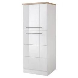 Seitenschrank KOCHSTATION "KS-Wien", wei&szlig; (wei&szlig; hochglanz), B:60cm H:165cm T:60cm, Holzwerkstoff, MDF, Schr&auml;nke, Seitenschrank, Breite 60 cm, H&ouml;he 165 cm, T&uuml;ranschlag wechselbar