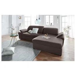 Ecksofa exxpo - SOFA FASHION "Kyoto, inkl. Kopfteil- und Armteilverstellung, hoher Sitzkomfort", braun, B:278cm H:98cm T:165cm, Sofas, Ecksofa, wahlweise mit Bettfunktion und Bettkasten, hochwertige Bez&uuml;ge, L-Form