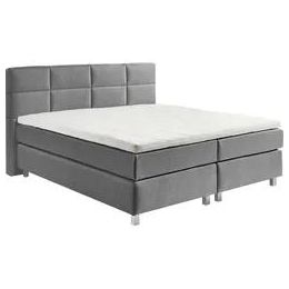 Boxspringbett, grau, B:195cm L:210cm, Bezug: 100% Polyester;Polsterung: 100% Polyester, Westfalia Schlafkomfort, Komplettbetten, Boxspringbett, wahlweise mit Kaltschaum-Topper