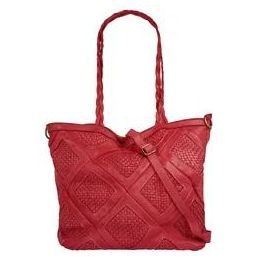 Shopper Samantha Look, Damen, Gr. B/H/T: 33cm x 30cm x 15cm onesize, rot, Leder, Taschen Shopper, echt Leder, Made in Italy