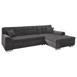 Ecksofa DOMO collection "Aversa, moderne Steppung, geschwungene Armlehnen, Breite 267cm", braun (espresso), B:267cm H:83cm T:178cm, Struktur weich (100% Polyester);Luxus-Microfaser (100% Polyester);Struktur (100% Polyester), Sofas, Ecksofa, L-Form, wahlweise mit Bettfunktion