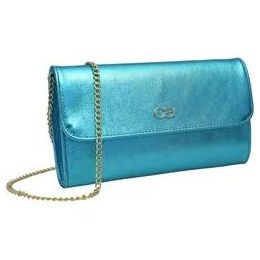 Clutch "Eleganz", Damen, Gr. B/H/T: 26cm x 15cm x 5cm onesize, blau (t&uuml;rkis), Leder, Collezione Alessandro, Taschen, aus Leder, mit separaten F&auml;chern