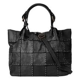Shopper Samantha Look, Damen, Gr. B/H/T: 36cm x 26cm x 19cm onesize, schwarz, Leder, leicht gl&auml;nzend, unifarben, Taschen Shopper, echt Leder, Made in Italy