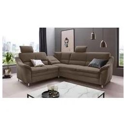 Ecksofa Home Affaire "Cardoso L-Form", braun (cappuccino), B:249cm H:90cm T:209cm, Luxus-Microfaser Lederoptik (100% Polyester);Luxus-Microfaser (100% Polyester);Luxus-Microfaser ALTARA NUBUCK (100% Polyester);Struktur (100% Polyester), Sofas, Ecksofa, Federkern, wahlweise mit Bett, Schubkasten, teilweise Relaxfunktion