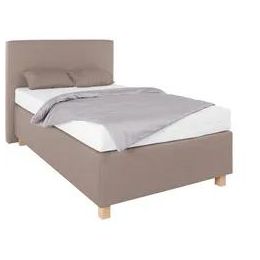 Boxspringbett, beige (strukturstoff beige), Liegefl&auml;che B/L: 120cm x 200cm, H2, Bonnell-Federkernmatratze, Westfalia Schlafkomfort, Komplettbetten, Boxspringbett, mit Zierkissen