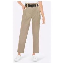 CR&Eacute;ATION L Bundfaltenhose CREATION L, Damen, Gr. 24, Kurzgr&ouml;&szlig;en, beige, 63% Lyocell, 37% Polyester, unifarben, lang, Hosen