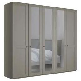 Kleiderschrank Wiemann "G&ouml;teborg, mit 95 &Ouml;ffnungswinkel, Made in Germany", grau (kieselgrau, dekor, kristallspiegel), B:246,3cm H:216cm T:58cm, Glas, Holzwerkstoff, Schr&auml;nke, Kleiderschrank, inkl. Spiegel und T&uuml;rend&auml;mpfung, moderner Landhausstil