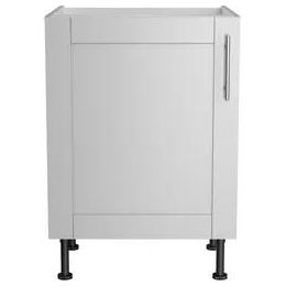 Sp&uuml;lenschrank KOCHSTATION "KS-Ahus", grau (hellgrau matt, hellgrau), B:60cm H:87cm T:58,4cm, Schr&auml;nke, Sp&uuml;lenschrank, Breite 60 cm