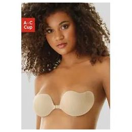 Klebe-BH Lascana, Damen, Gr. -C, Cup C, braun (toffee), Microtouch, Obermaterial: 87% Polyamid, 13% Elasthan, Basic, BHs Bandeau-BH Klebe-BH BH-Accessoire, ohne B&uuml;gel mit Silikon und praktischem Vorderverschluss