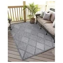 Teppich Carpet City "In-& Outdoorteppich Santorini 457, 3D-Effekt, Raute-Look", grau (anthrazit), B:280cm H:5mm L:380cm, Polypropylen, Teppiche, Teppich, Wetterfest & UV-best&auml;ndig f&uuml;r Terrasse, Balkon, K&uuml;che, Flur