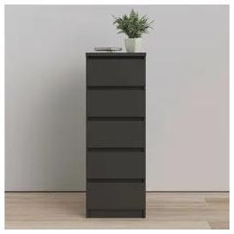 Highboard Inosign "Naia, Hochkommode, 5 Schubladen, Aufbewahrung, grifflose Front", schwarz, B:40,4cm H:111,3cm T:50cm, Spanplatte, Sideboards, Highboard, Modern, skandinavisches Design, Schmal, in mehrere Farben