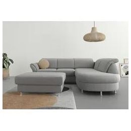 Sit & More Ecksofa SIT & MORE "Apulia L-Form", grau, B:250cm H:78cm T:212cm, Webstoff (100% Polyester);Struktur weich (90% Polyester, 10% Polyamid);Luxus-Micofaser Euphoria (100% Polyester);Samtoptik (100% Polyester), Sofas, Ecksofa, wahlweise Bettfunktion, Bettkasten und Kopf- und Armteilverstellung