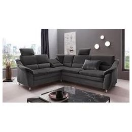 Ecksofa Home Affaire "Cardoso L-Form", grau (anthrazit), B:249cm H:90cm T:209cm, Luxus-Microfaser Lederoptik (100% Polyester);Luxus-Microfaser (100% Polyester);Luxus-Microfaser ALTARA NUBUCK (100% Polyester);Struktur (100% Polyester), Sofas, Ecksofa, Federkern, wahlweise mit Bett, Schubkasten, teilweise Relaxfunktion