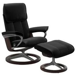Relaxsessel stressless "Admiral", schwarz (schwarz batick), B:84cm H:100cm T:73cm, Leder BATICK: BATICK ist ein leicht korrigiertes, durchgef&auml;rbtes und genarbtes M&ouml;belleder, bei dem die meisten Unebenheiten und Spuren in der Regel entfernt wurden., Sessel, Relaxsessel, mit Signature Base, Gr&ouml;&szlig;e M & L, Gestell Wenge