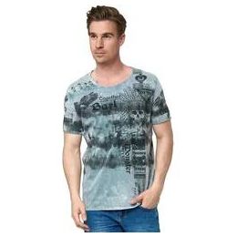 T-Shirt Rusty Neal, Herren, Gr. M, grau, 100% Baumwolle, bedruckt, normal, Rundhals, Shirts T-Shirt, in l&auml;ssiger Batik-Optik