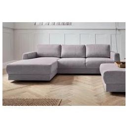 Ecksofa OTTO HOME "Hobro L-Form", grau (hellgrau), B:264cm H:80cm T:175cm, Luxus-Microfaser Lederoptik (100% Polyester);Struktur grob (100% Polyester);Samtoptik (100% Polyester), Sofas, Ecksofa, in 3 Bezugsqualit&auml;ten in vielen Farben, Design by Morten Georgsen