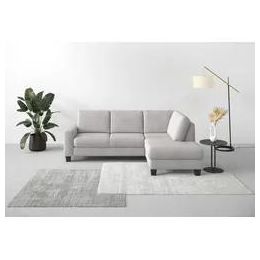 Ecksofa Home Affaire "Summer L-Form", silber, B:236cm H:91cm T:170cm, 95% Polyester, 5% Polyamid, Sofas, Ecksofa, mit Ottomane, mit oder ohne Bettfunktion und Bettkasten, Cord-Bezug