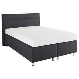Boxspringbett, grau (strukturstoff anthrazit), ohne LED-Beleuchtung, Liegefl&auml;che B/L: 140cm x 200cm, H2, 7-Zonen-Kaltschaummatratze, Bezug Unterbox und Kopfteil: Strukturstoff (77% Polyester und 23% Viskose);Bezug Obermatratze 100% Polyester, waschbar bis 60C, Westfalia Schlafkomfort, Komplettbetten, Boxspringbett, wahlweise mit LED-Beleuchtung