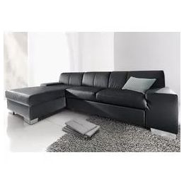 Ecksofa DOMO collection "Star, zeitlose Formensprache, elegante Optik, Breite 248cm, L-Form", schwarz, B:248cm H:74cm T:150cm, Softlux-Kunstleder;Primabelle-Microfaser;Struktur (90% Polyester und 10% Polyacryl), Sofas, Ecksofa, wahlweise mit Bettfunktion