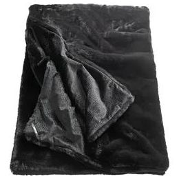 Wohndecke Sportalm KITZB&Uuml;HEL "Moscow Mule Fur", schwarz (schwarz, schwarz, anthrazit), B:130cm L:170cm, Polyester, Wohndecken, Wohndecke, aus weichem Kunstfell, Kuscheldecke