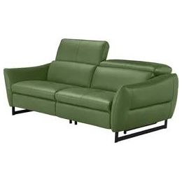 2,5-Sitzer Egoitaliano "Dafne, elegantes Designsofa mit hohem Sitzkomfort", gr&uuml;n (sprite), B:208cm H:97cm T:108cm, Leder CAREZZA (echtes Rindsleder) ist ein Naturleder, dass die urspr&uuml;nglichen Eigenschaften der Haut nicht ver&auml;ndert. Das Vorhandensein von verheilten Narben, K&ouml;rnungsunterschiede, Falten, Adern, Unterschiede in den Farbt&ouml;nen und andere Spuren, die die Natur auf diesen Fellen hinterla
