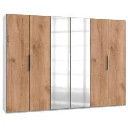 Kleiderschrank wimex "Level by fresh to go", wei&szlig; (wei&szlig;, plankeneichefarben), B:300cm H:216cm T:58cm, Schr&auml;nke, Kleiderschrank, mit Spiegelt&uuml;ren