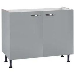 Sp&uuml;lenschrank KOCHSTATION "KS-Cara", grau (basaltgrau, basaltgrau), B:100cm H:87cm T:58,4cm, Schr&auml;nke, Sp&uuml;lenschrank, Breite 100 cm