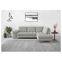 Sit & More Ecksofa SIT & MORE "Westham L-Form", silber, B:261cm H:88cm T:179cm, 90% Polyester 10%Polyamid, Sofas, Ecksofa, mit Ottomane, mit oder ohne Bettfunktion, Bettkasten, Verstellung