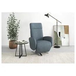 Sit & More TV-Sessel SIT & MORE "Grenoble, inkl. Kopfteilverstellung", blau (blau, grau), B:71cm H:110cm T:82cm, Sessel, wahlweise mit 2 Motoren, Akku & Aufstehhilfe