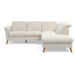 Sit & More Ecksofa SIT & MORE "Romero L-Form", beige (creme), B:250cm H:91cm T:220cm, 90% Polyester 10%Polyamid, Sofas, Ecksofa, wahlweise mit oder ohne TV-Funktion, Bettfunktion, Bettkasten