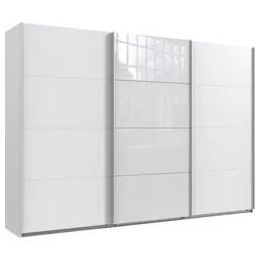 Schwebet&uuml;renschrank wimex "Norderstedt", wei&szlig; (wei&szlig;, glas wei&szlig;), B:313cm H:236cm T:64cm, Schr&auml;nke, Schwebet&uuml;renschrank, INKLUSIVE 2 Stoffboxen und 2 zus&auml;tzliche Einlegeb&ouml;den, mit Glast&uuml;r