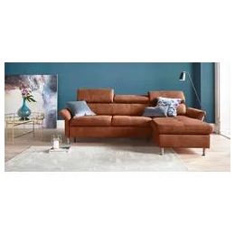 Ecksofa exxpo - SOFA FASHION "Maretto, bequem & komfortabel, bodenfrei, Breite 257cm, L-Form", braun (schoko), B:257cm H:96cm T:167cm, Luxus-Microfaser (100% Polyester), Sofas, Ecksofa, inkl. Kopf- bzw. R&uuml;ckenverstellung, wahlweise mit Bettfunktion
