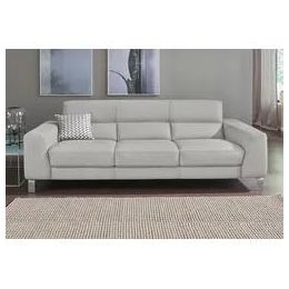 3-Sitzer Calia italia "Simon, toller Sitzkomfort, italienisches Designsofa", braun (tortora), B:232cm H:81cm T:94cm, Leder SORRENTO - 100% Leder;Leder BULL - 100% Leder, Sofas, in zwei Lederqualit&auml;ten