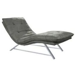 Relaxliege W.Schillig "daily dreams", grau (grau s37), B:75cm H:91cm T:170cm, Stoff S37 (100% Polyester), Sofas, in Waffelkissen-Optik, wahlweise mit Motor, Kufengestell, in 2 Breiten