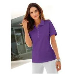 Poloshirt Casual Looks "Poloshirt", Damen, Gr. 44, lila, 100% Baumwolle, unifarben, ohne Ausschnitt, Shirts, Topseller