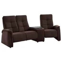 3-Sitzer exxpo - SOFA FASHION "Tivoli, Kinosofa mit Relaxfunktion, mit Ablagetisch und Stauraum", braun, B:258cm H:109cm T:152cm, Sofas, bequem und komfortabel, hohe R&uuml;ckenlehne