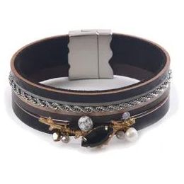 Armband "Kaya", Damen, Gr. Leder, schwarz, Collezione Alessandro, Armb&auml;nder Armband