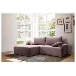 Ecksofa exxpo - SOFA FASHION "Orinoko, aktuelles Design und hoher Sitzkomfort, L-Form", rosa (rose), B:240cm H:92cm T:177cm, Sofas, Ecksofa, inkl. Bettfunktion und Bettkasten, sch&ouml;ne Farben im angesagten Cord