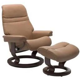 Relaxsessel stressless "Sunrise", braun (almond paloma), B:79cm H:103cm T:73cm, Leder BATICK: BATICK ist ein leicht korrigiertes, durchgef&auml;rbtes und genarbtes M&ouml;belleder, bei dem die meisten Unebenheiten und Spuren in der Regel entfernt wurden.;Leder PALOMA: PALOMA ist ein durchgef&auml;rbtes Semianilin-M&ouml;belleder mit nat&uuml;rlicher Narbung.;ROHLEDER Stoff Q2 FARON: Ein fester zuverl&auml;ssiger Boucl&eacute; mit ein