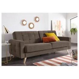 3-Sitzer exxpo - SOFA FASHION "Nappa, kompakt, bequem, zeitloses Design, Breite 222cm, L-Form", grau (taupe), B:222cm H:87cm T:89cm, Samtvelours (100% Polyester);Webvelours (100% Polyester), Sofas, tolle Detailverarbeitung