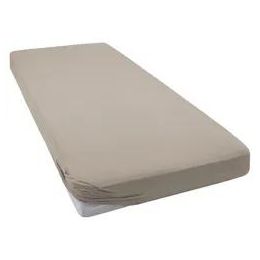 Spannbettlaken bellana "bellana deluxe mit Elasthan, Jersey 230 g/m2, Premium-Qualit&auml;t", grau (taupe), 1 Stk., Jersey-Elasthan, 100x200 100x210 100x220 110x200 110x210 110x220 120x200 120x210 120x220 90x200 90x210 90x220 35cm, Jersey-Elasthan, Obermaterial: 95% Baumwolle, 5% Elasthan, Bettlaken, Spannbettlaken, mit 5% Elasthan, f&uuml;r Matratzen bis 35cm H&ouml;he, b&uuml;gelfrei, faltenfrei